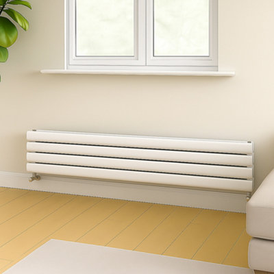 Plum&Clay Kensington White Double Horizontal Radiator - 235x1800mm