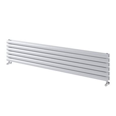 Plum&Clay Kensington White Double Horizontal Radiator (H)350mm (W)1500mm