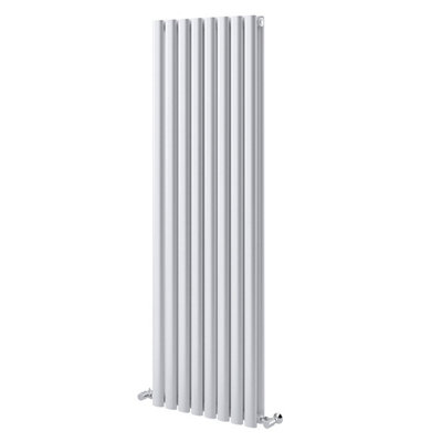Plum&Clay Kensington White Double Vertical Radiator - 1200x472mm