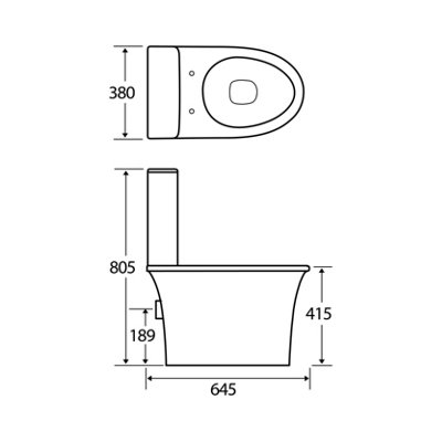 Plum&Clay Kira Rimless Close Coupled Toilet