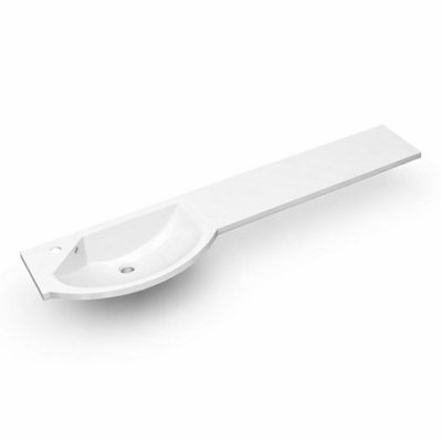 Plum&Clay Left Hand L-Shaped Curved Semi-Recessed Shallow Depth Basin ...