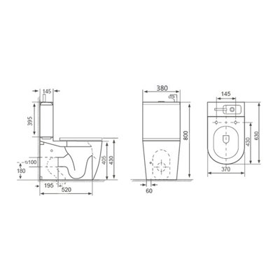 Plum&Clay Liora 2 in 1 Close Coupled Rimless Toilet with Basin inc ...