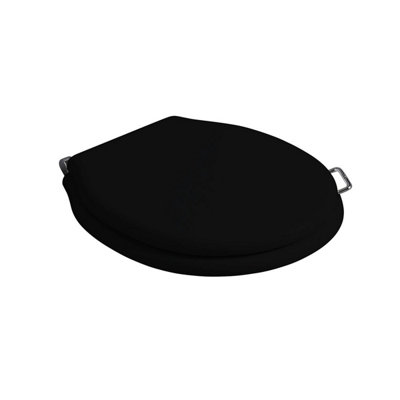 Plum&Clay Lyana Gloss Black Toilet Seat with Chrome Handle