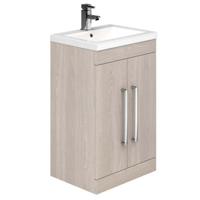 Plum&Clay Novela Light Wood Floor Standing Vanity Unit with Ceramic ...