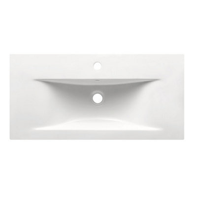 Plum&Clay Novela White Ceramic Bathroom Vanity Basin (W)80cm