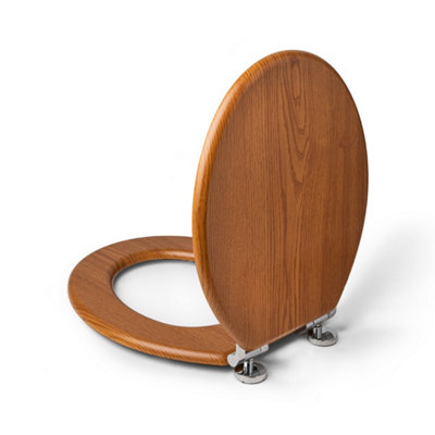 Plum&Clay Oak Effect Soft Closing Toilet Seat