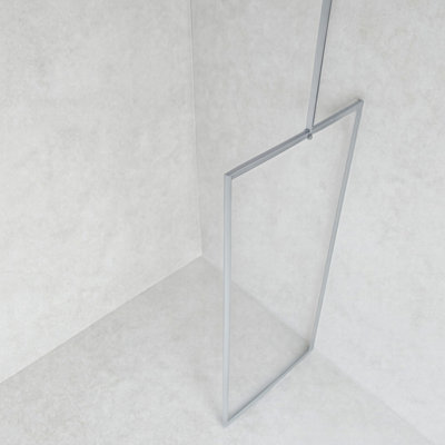 Plum&Clay Oasis Chrome Fixed Shower Screen Support Bar Support Bar (W ...
