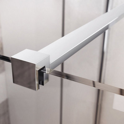 Plum&Clay Oasis Chrome Fixed Shower Screen Support Bar (W)1200mm Extension