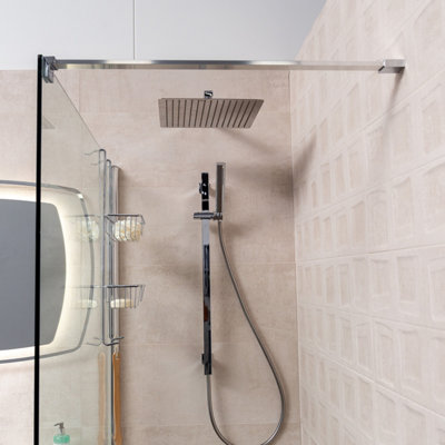 Plum&Clay Oasis Wetroom Fixed Shower Screen with Chrome Profile ...