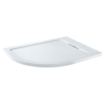 Plum&Clay Offset Quadrant Left Hand Low Profile Shower Tray with Hidden ...