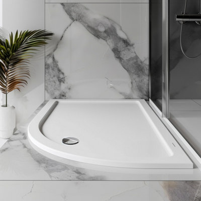 Plum&Clay Offset Quadrant Right Hand Low Profile Shower Tray (L)1000mm (W)900mm (H)40mm