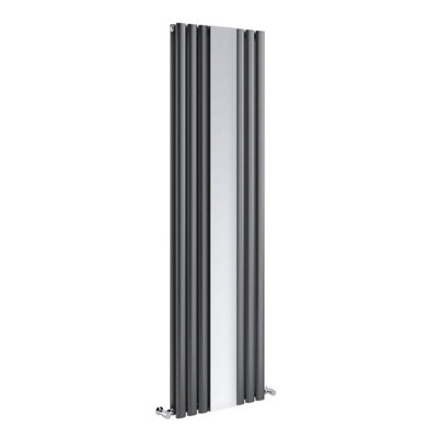 Plum&Clay Orion Grey Vertical Mirror Radiator (H)1800mm (W)500mm