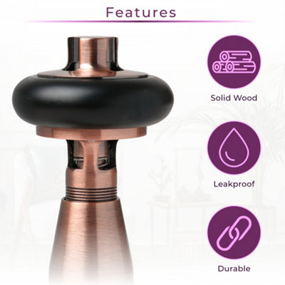 Plum&Clay Pair of Angled Copper Wooden Head Radiator Valves