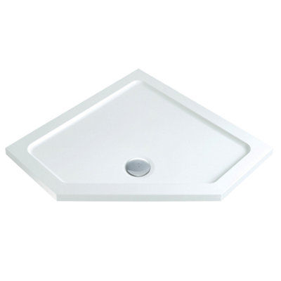Plum&Clay Pentagon Corner Low Profile Shower Tray (L)900mm