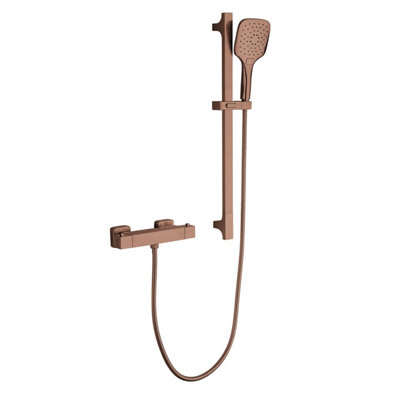 Plum&Clay Perth Brushed Bronze Square Exposed Thermostatic Bar Valve ...