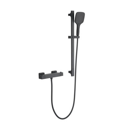 Plum&Clay Perth Matt Black Square Exposed Thermostatic Bar Valve ...