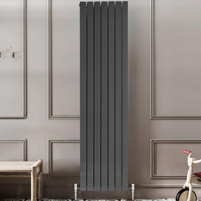 Plum&Clay Porter Grey Double Vertical Flat Panel Radiator (H)1600mm (W ...