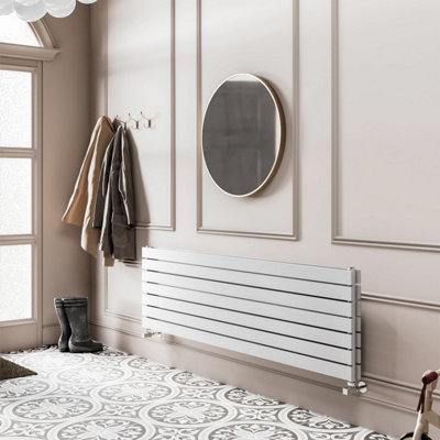 Plum&Clay Porter White Double Horizontal Flat Panel Radiator - 1800x475mm