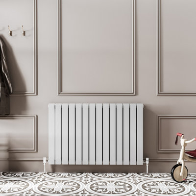 Plum&Clay Porter White Double Horizontal Flat Panel Radiator - 600x952mm