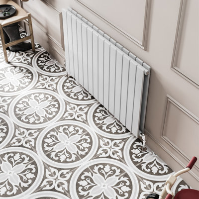 Plum&Clay Porter White Double Horizontal Flat Panel Radiator - 600x952mm