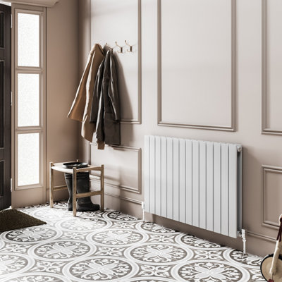 Plum&Clay Porter White Double Horizontal Flat Panel Radiator - 600x952mm