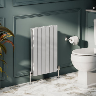 Plum&Clay Porter White Double Horizontal Flat Panel Radiator (H)600mm ...