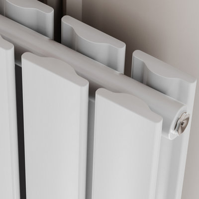 Plum&Clay Porter White Double Vertical Flat Panel Radiator - 1800x610mm