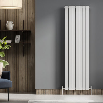 Plum&Clay Porter White Double Vertical Flat Panel Radiator (H)1800mm (W ...