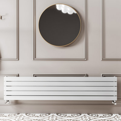 Plum&Clay Porter White Single Horizontal Flat Panel Radiator - 1600x340mm