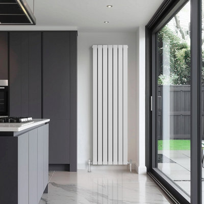 Plum&Clay Porter White Single Vertical Flat Panel Radiator (H)1800mm (W ...