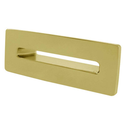 Plum&Clay Rectangular Brushed Gold Bathroom Basin Overflow Cover
