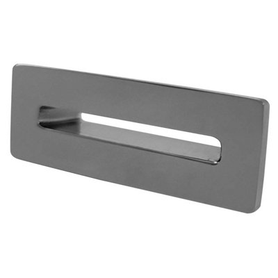 Plum&Clay Rectangular Gun Grey Bathroom Basin Overflow Cover