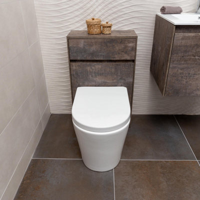 Plum&Clay Rigel Metallic Back to Wall Toilet WC Unit (H)79cm (W)50cm