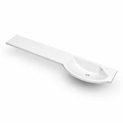 Plum&Clay Right Hand L-Shaped Curved Semi-Recessed Shallow Depth Basin ...