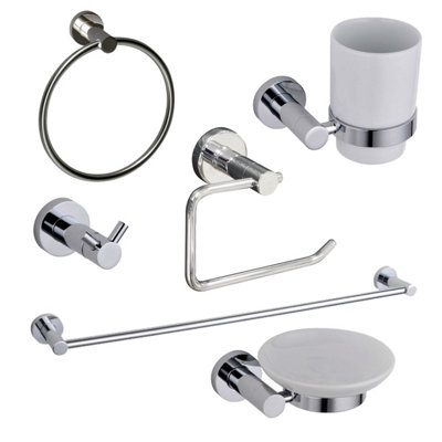 Plum&Clay Ronda Chrome 6-Piece Bathroom Accessory Set