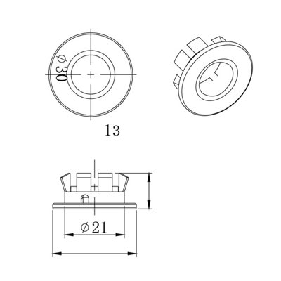 Plum&Clay Round Brushed Gold Bathroom Basin Overflow Cover