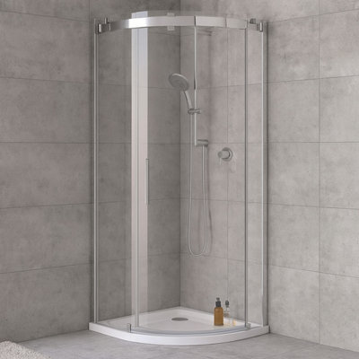 Plum&Clay Solero Chrome Right Hand Single Sliding Door Quadrant ...