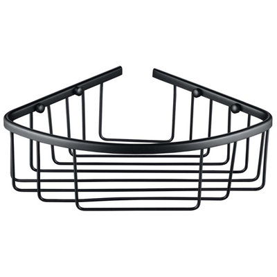 Plum&Clay Solid Brass Single Corner Black Shower Basket