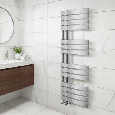 Plum&Clay Taurus Chrome Heated Towel Radiator Rail (H)1400mm (W)550mm