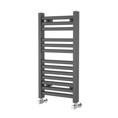 Plum&Clay Theo Anthracite Double Heated Towel Rail (H)800mm (W)400mm