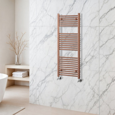 Plum&Clay Triton Brushed Bronze Heated Towel Rail (H)1200mm (W)600mm