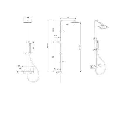 Plum&Clay Tundra Gun Grey Thermostatic Shower Pack