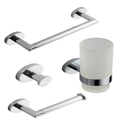 Plum&Clay Tyrell Chrome 4-Piece Bathroom Accessory Set