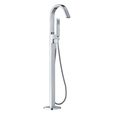 Plum&Clay Tyrell Polished Chrome Floor Standing Bath Shower Mixer Tap