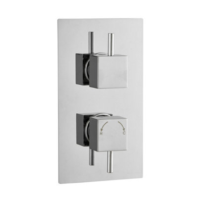 Plum&Clay Venus Chrome Concealed Thermostatic Shower Valve With Square ...