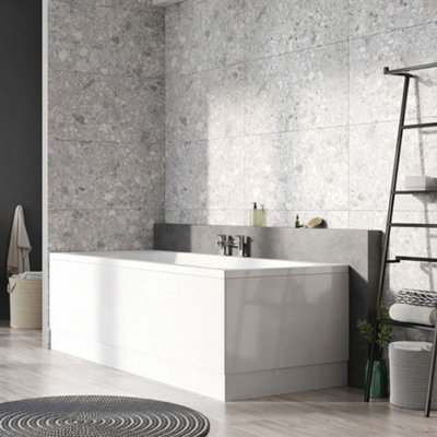 Plum&Clay Vera MDF Gloss White Front Bath Panel (L)1800mm