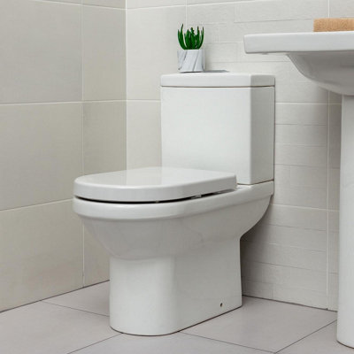 Plum&Clay Vesper White Ceramic Close Coupled Toilet with Anti Bacterial ...