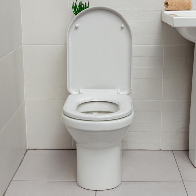 Plum&Clay Vesper White Ceramic Close Coupled Toilet with Anti Bacterial ...