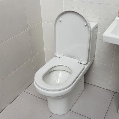 Plum&Clay Vesper White Ceramic Close Coupled Toilet with Anti Bacterial ...