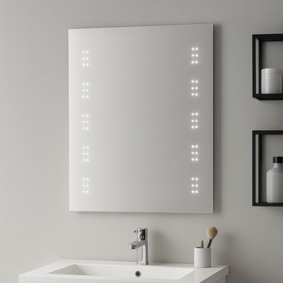 Plum&Clay Violet Battery Powered Rectangular LED Battery Mirror (W)50cm ...